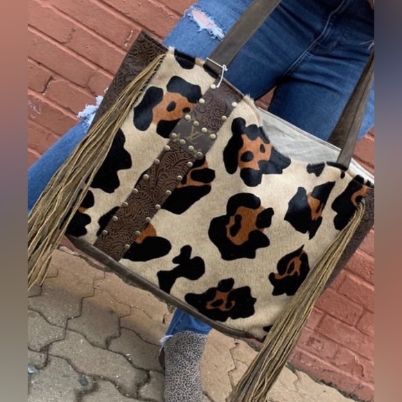 Keep It Gypsy | Bags | Keep It Gypsy Rosie Upcycled Leopard Fringe Bag ...